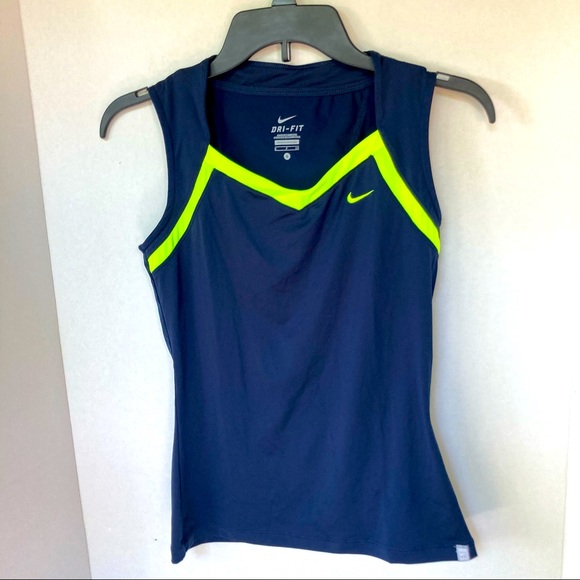 Nike | Tops | Nike Blue And Neon Yellow Tank | Poshmark